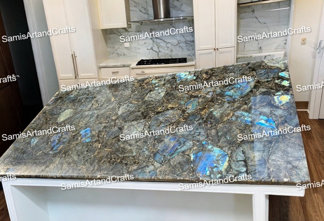 Labradorite Stone Modern Kitchen Countertop, Luxury Labradorite Stone ...