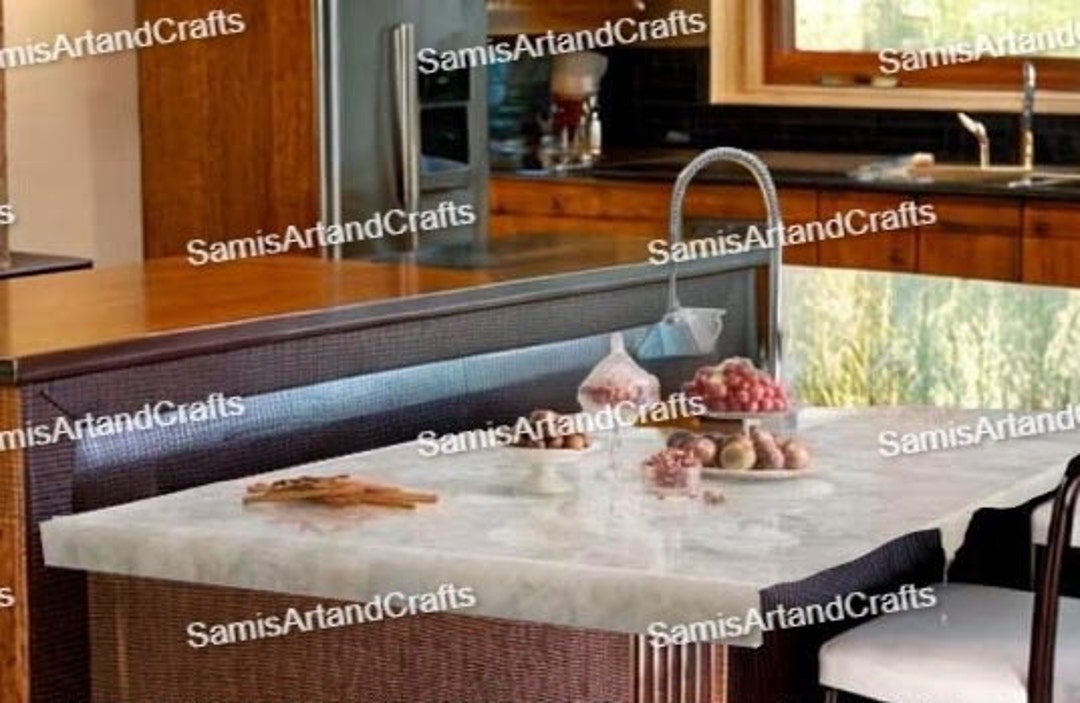 White Quartz Bar Counter Top, White Quartz Center Table Top, Natural ...