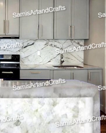 Quartz Kitchen Counter Top, White Quartz Stone Dining Table Top, Modern ...