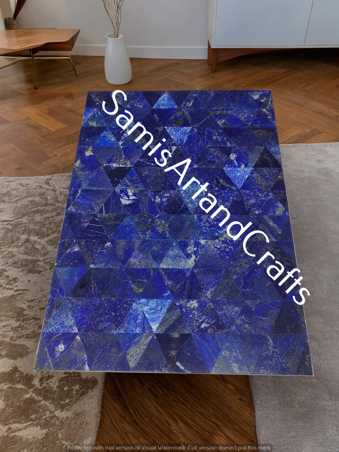 Lapis Lazuli Gemstone Dining Table Top, Elegant Blue Kitchen Counter ...
