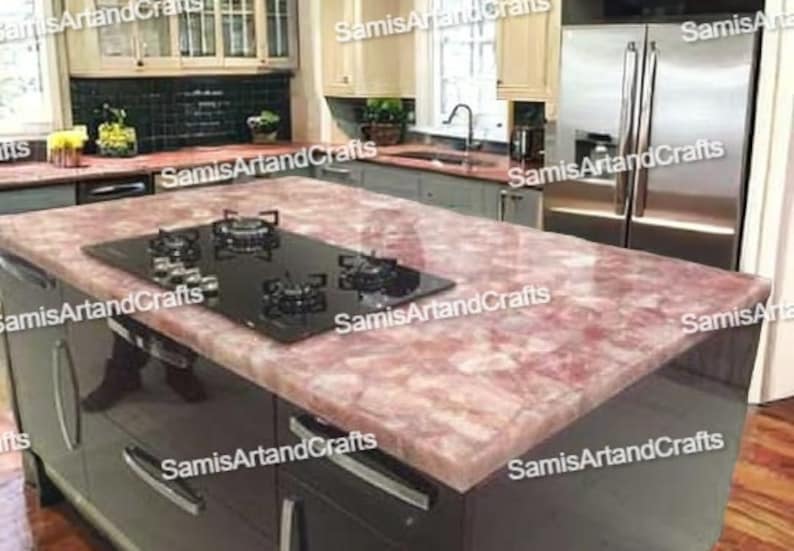 Luxury Rose Quartz Kitchen Countertops, Quartz Stone Office Meeting ...