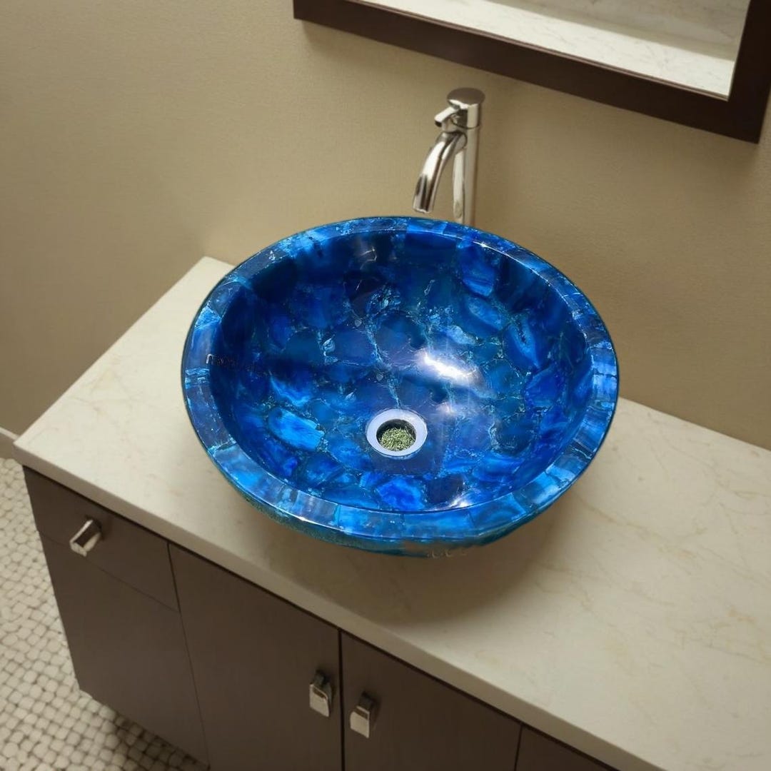 Blue Lapis Round Sink/ Kitchen Wash Basin Lapis Lazuli Marble Stone ...