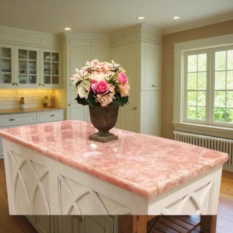 Rose Quartz Countertop, Stunning Pink Natural Stone for Kitchens Island ...