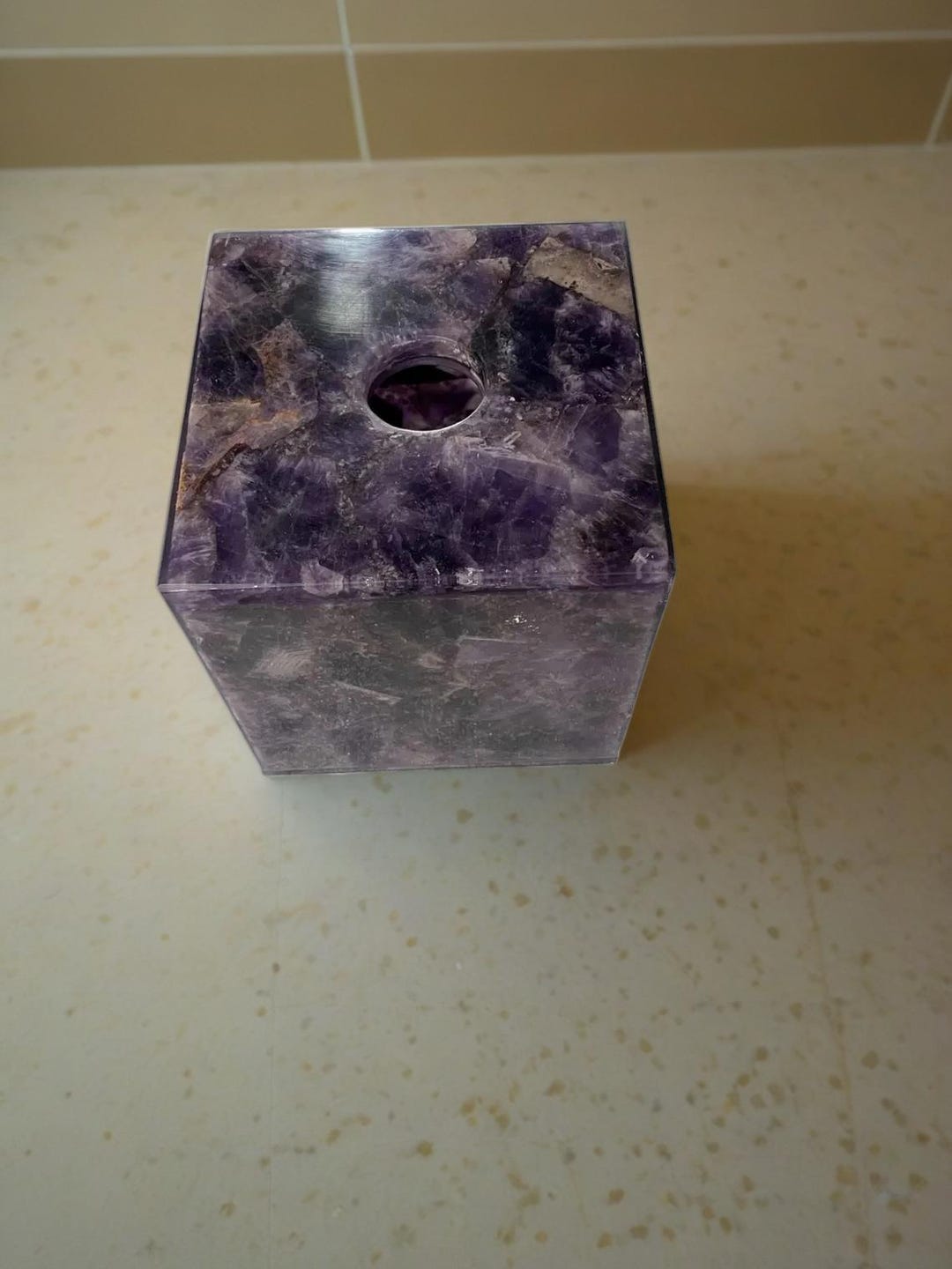 Amethyst Crystal Tissue Box – Gemstone Bathroom Decor - Etsy