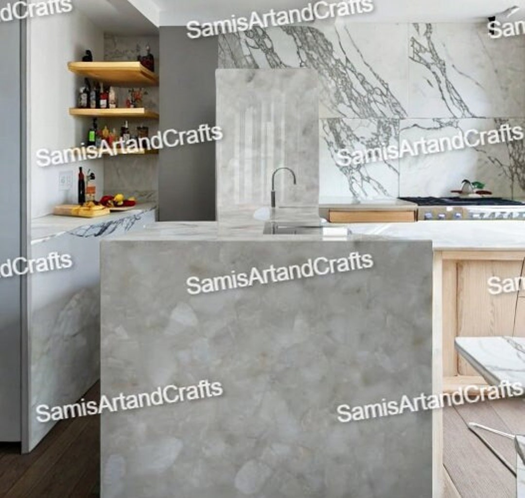 Natural White Quartz Kitchen Countertops, Quartz Office Conference Room ...