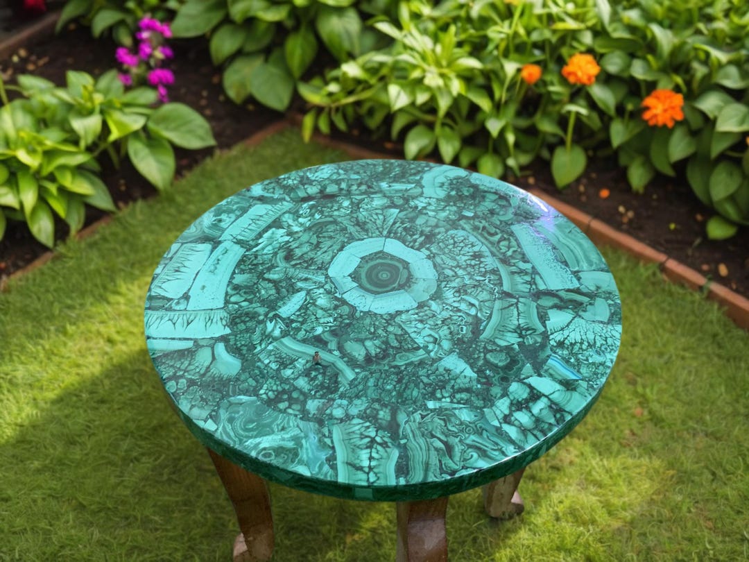 Malachite Table, Malachite Center Table, Stone Dine Table, Marble Side ...