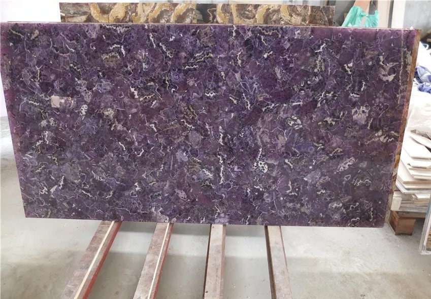 Purple Amethyst Kitchen Counter Top Stone Center Sofa Table - Etsy