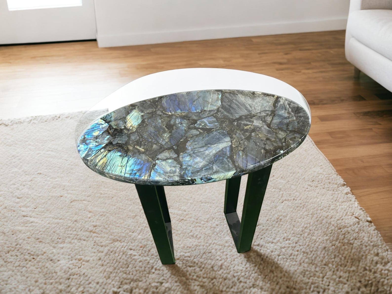 Labradorite Table, Agate Side Table, Oval Labradorite Coffee Table ...