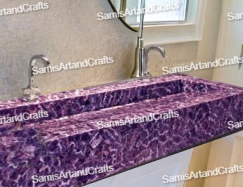 Amethyst Stone Bathroom Counter Top/ Agate Slabs for Kitchen and Office ...