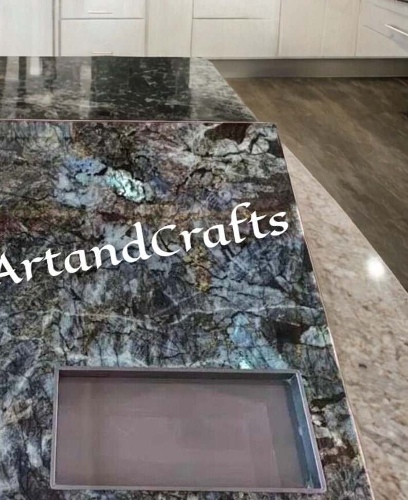 Labradorite Stone Kitchen Slab, Gemstone Bar Countertops, Luxury ...