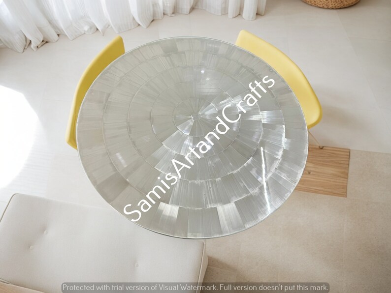 Selenite Round Coffee Table Top, Sun Rays Table Top, Selenite Table ...