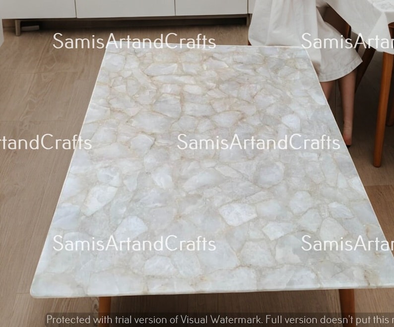 White Quartz Dining Table Top, White Quartz Center Table Top, Natural ...