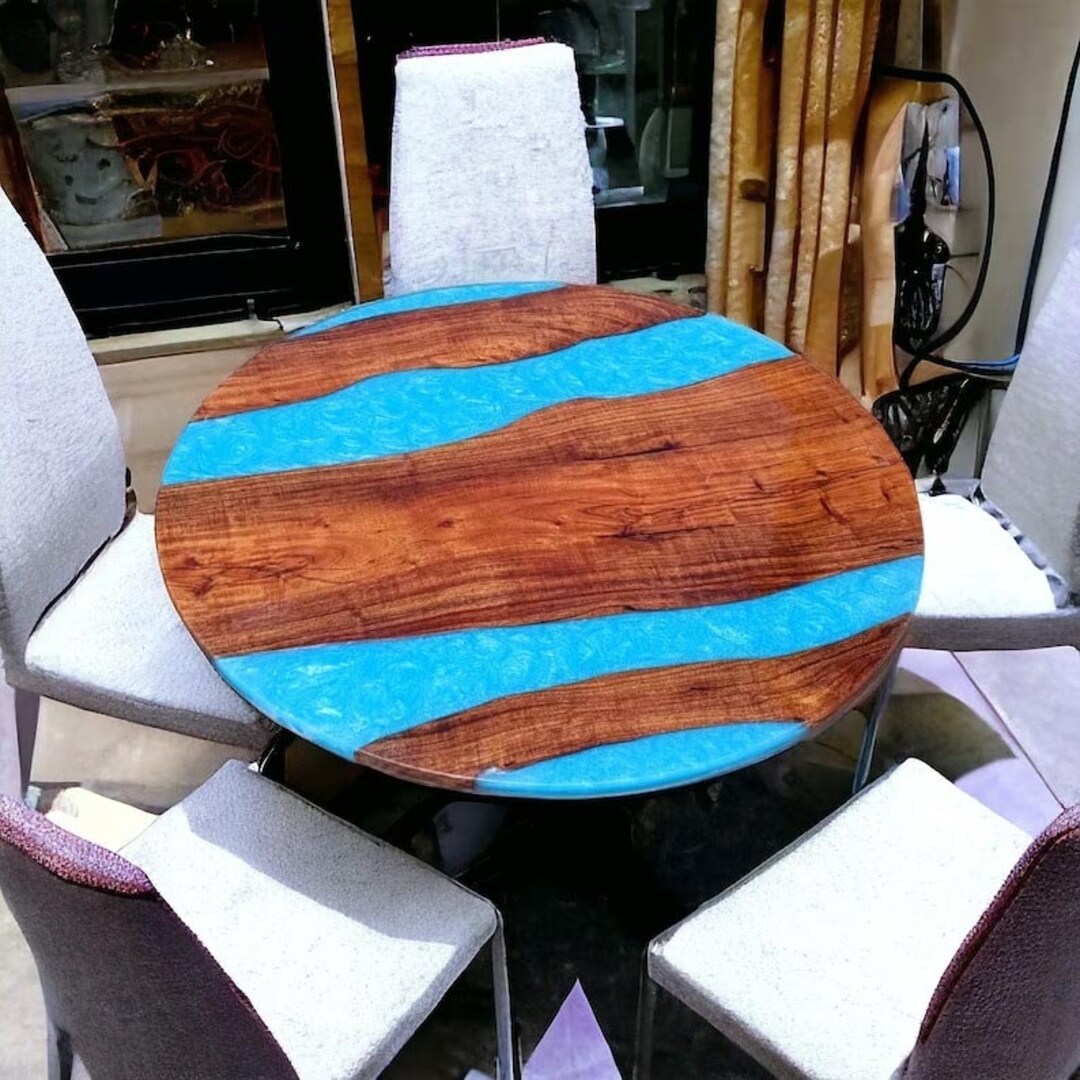 Unique Round Table Top, Epoxy Resin Table, Round Coffee Table, Center ...