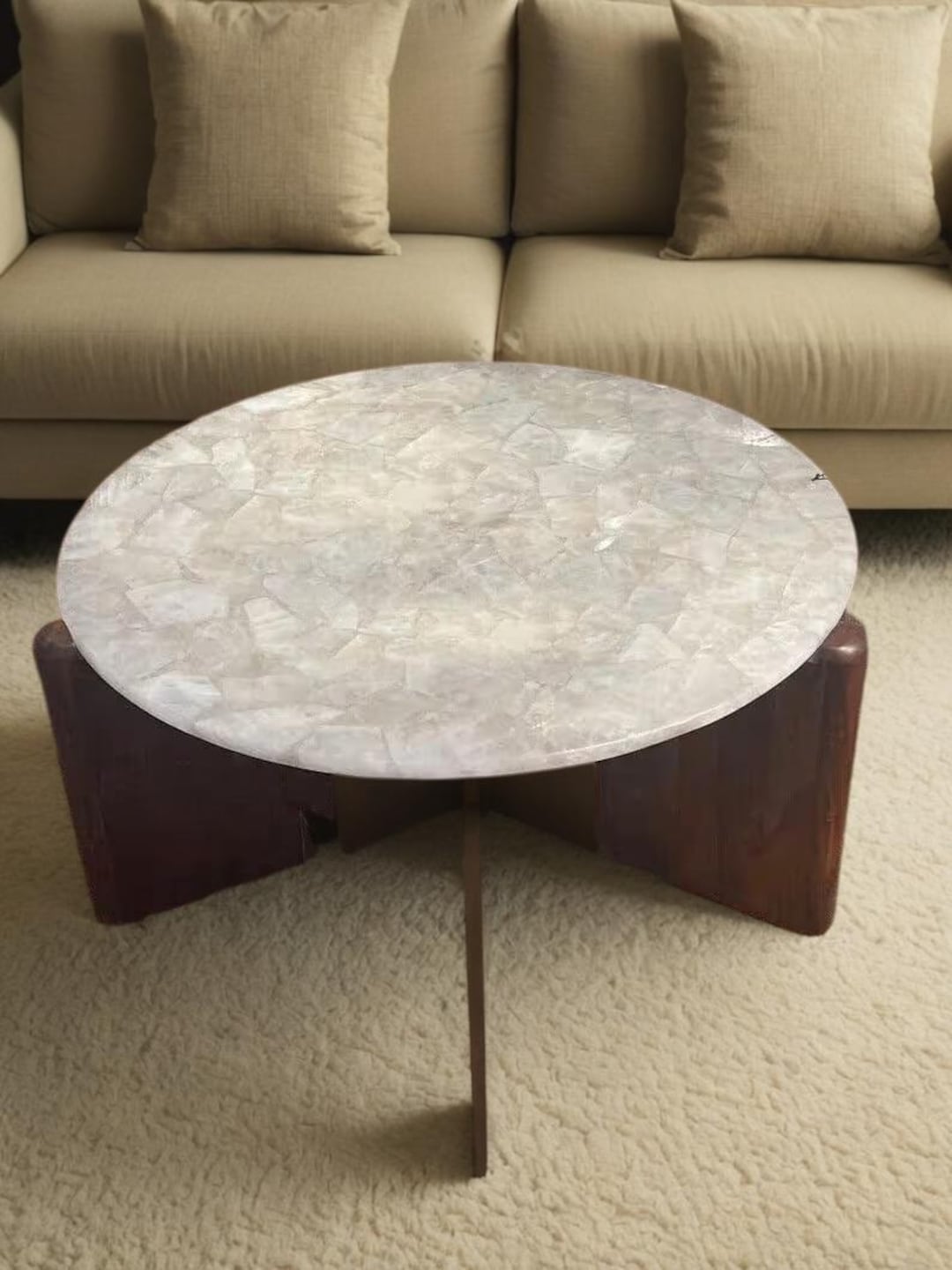 Round White Quartz Table Top | Dining Table Top | Coffee Table Top ...