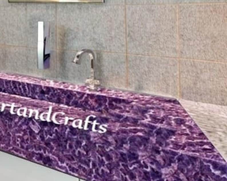 Purple Amethyst Stone Kitchen Counter Table, Home Decor Furniture ...