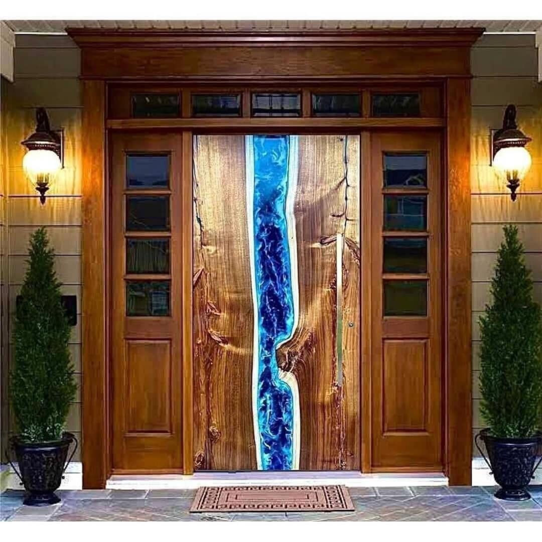 Epoxy Live Edge Luxury Wooden Door Epoxy Wooden Hand Carved - Etsy