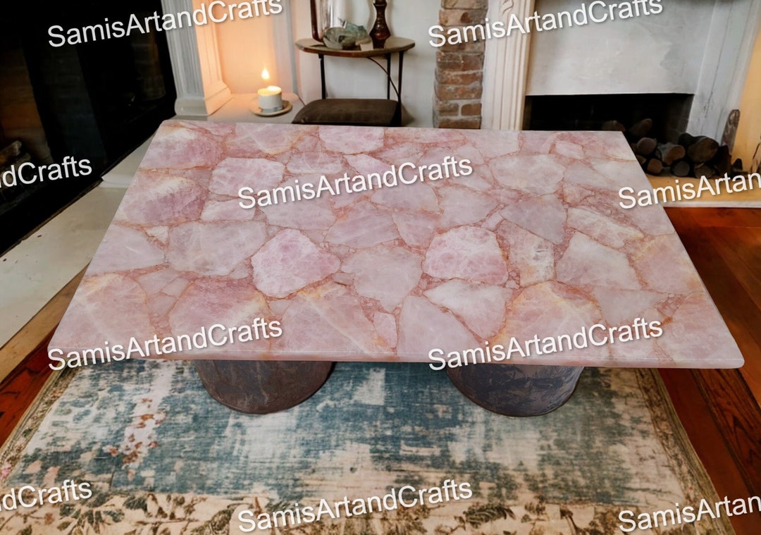 Rose Quartz Table Top: Mid Century Modern Dining or Coffee Table - Etsy