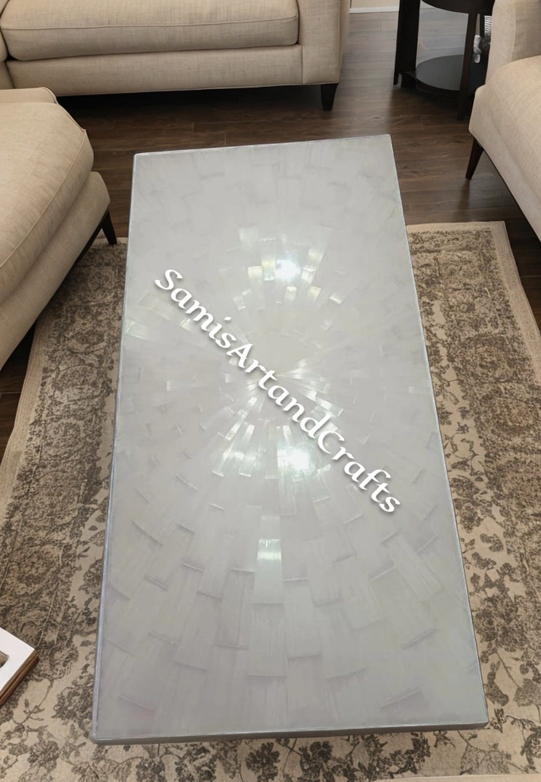 Selenite Center Table Top, Kitchen Counter Top Table, Rectangular ...