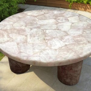 Radiant Rose Quartz Table Top | Custom Agate Dining or Coffee Table - Etsy