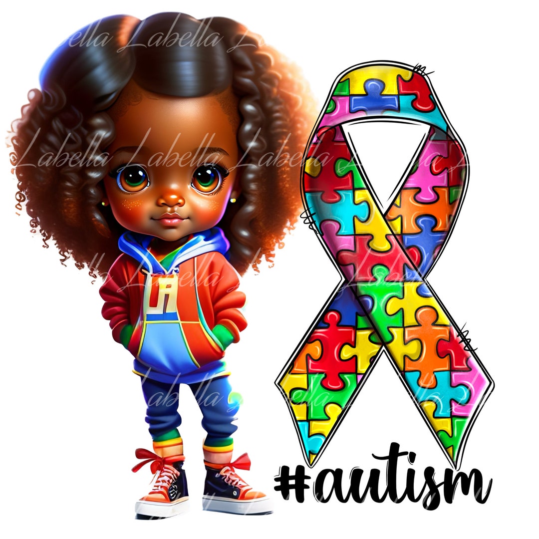 Autism Black Girl Magic Clipart PNG Melanin Black Girl Magic Etsy