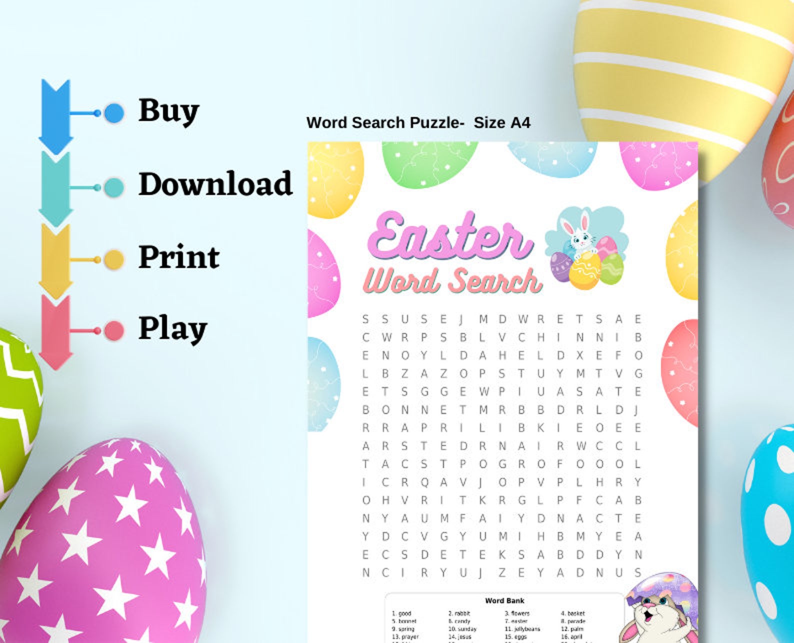 Easter Word Search Puzzle | Printable Easter Game | Activity for Kids ...