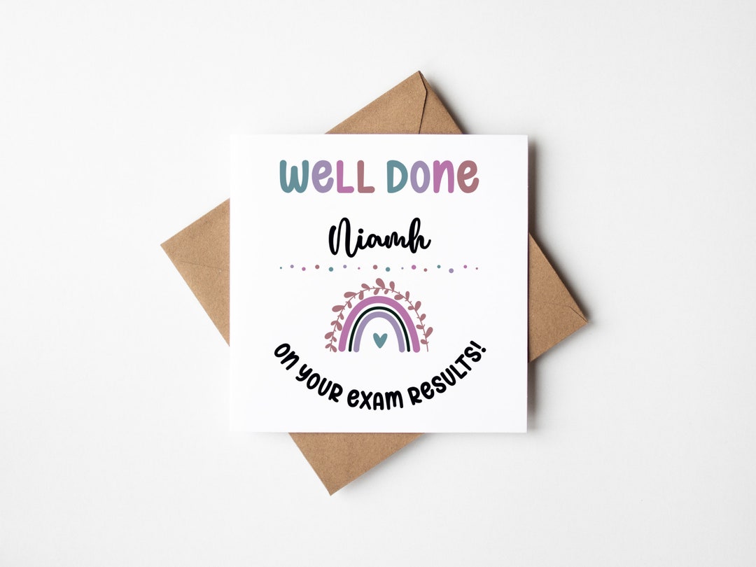 Well Done Exam Results Card Well Done on Your GCSE A Level Btec Results ...