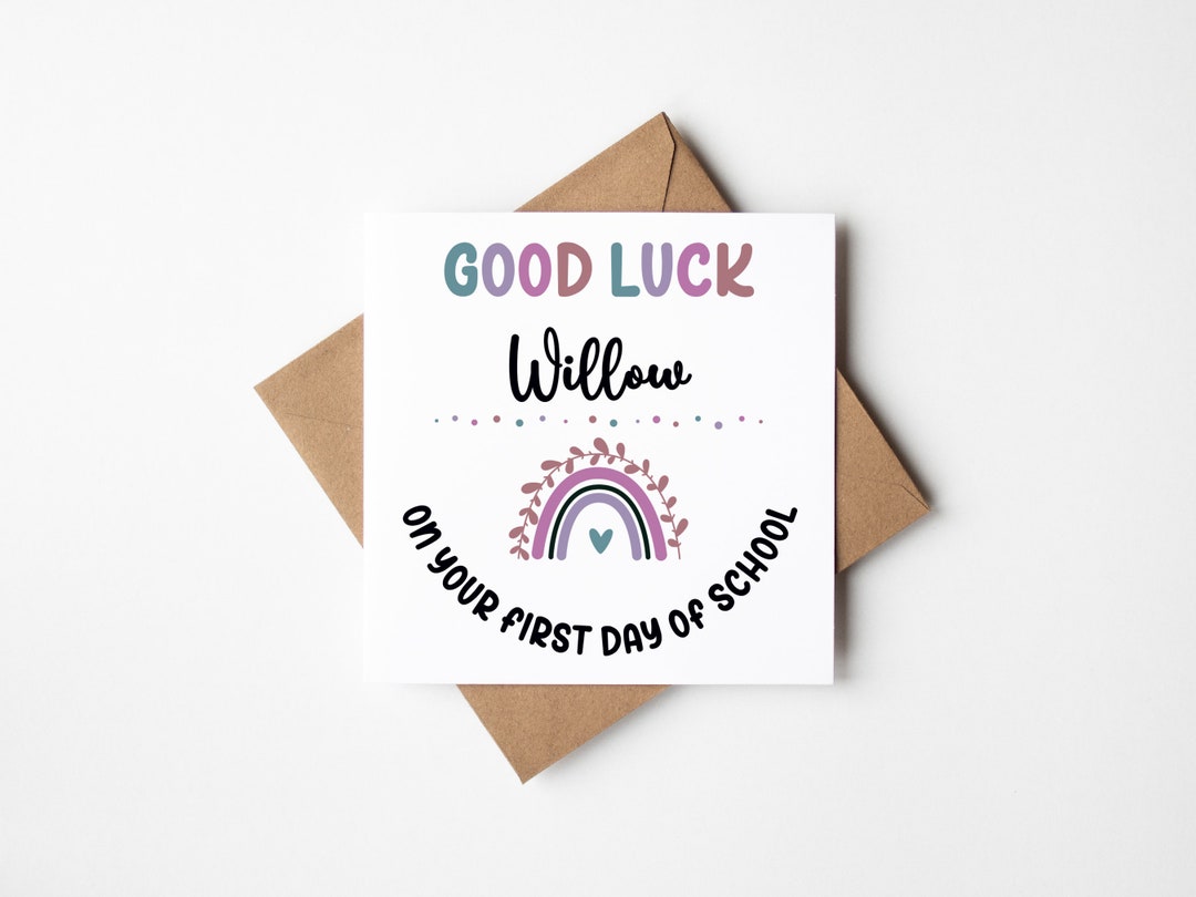 Good Luck First Day at School Card | Back to School Starting School ...