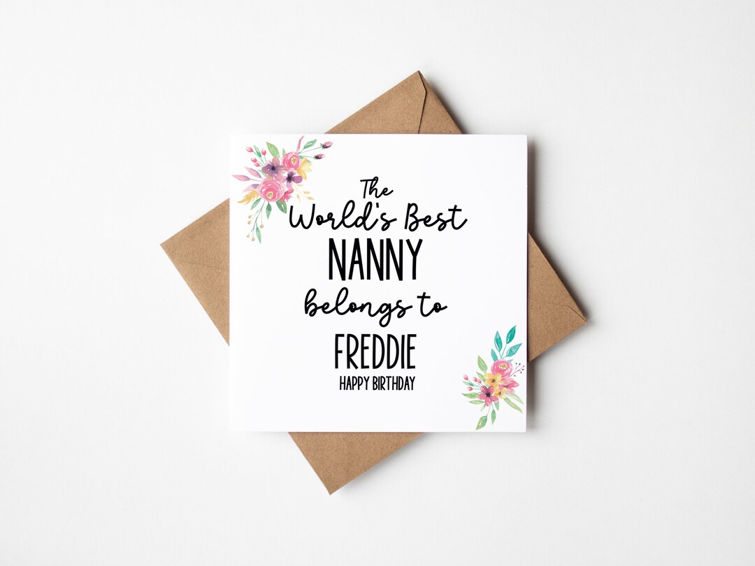 World's Best Nanny Card Birthday Card for Nan Nana Nanny Personalised ...