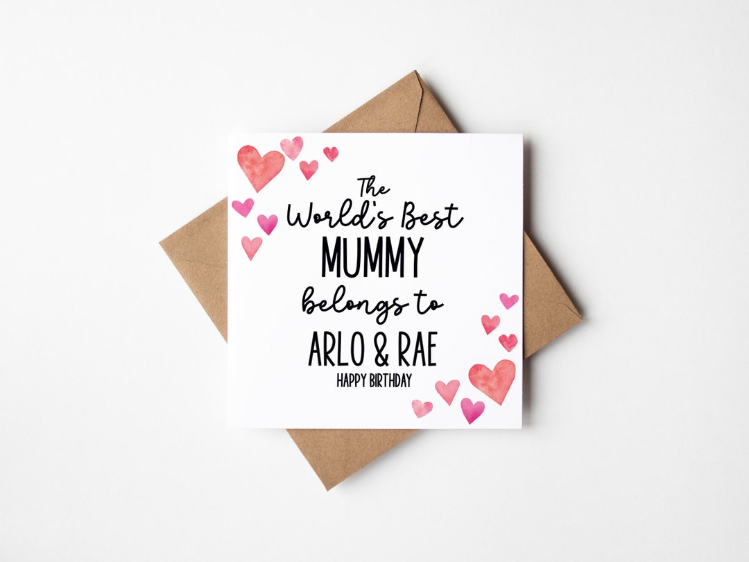 World's Best Mummy Card Birthday Card for Mum Mummy Mama Personalised ...