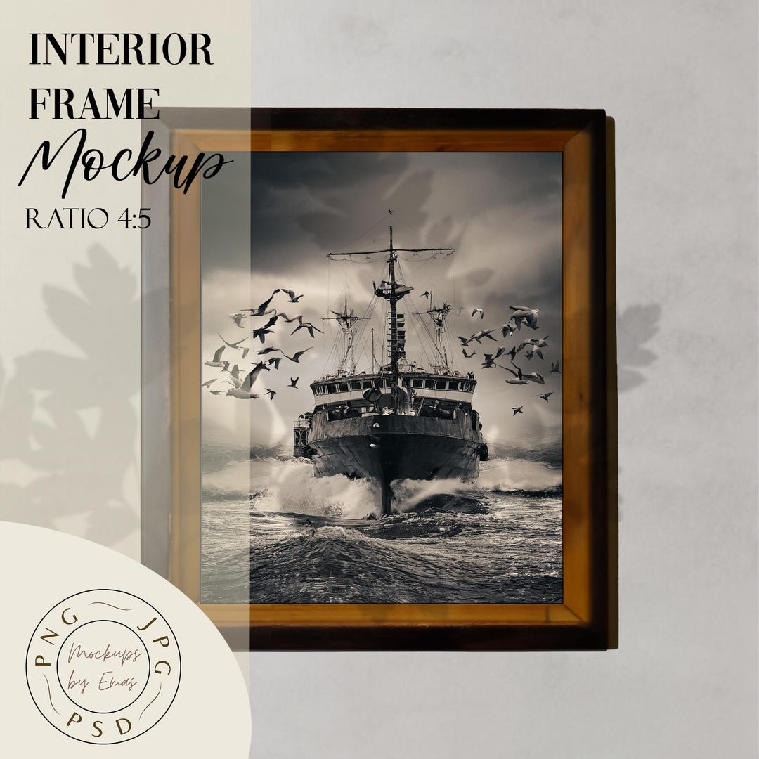 Interior Frame Mockup 4x5 Ratio Mockup Close-up Wall Art Display ...