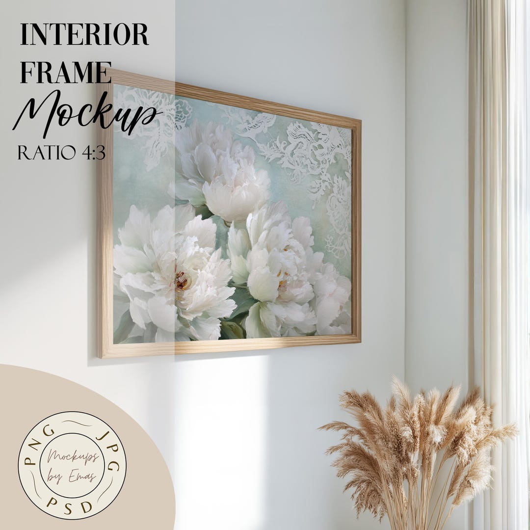 Minimalist Wall Mockup 4x3 Ratio Interior Frame Mockup PSD Wall Art ...