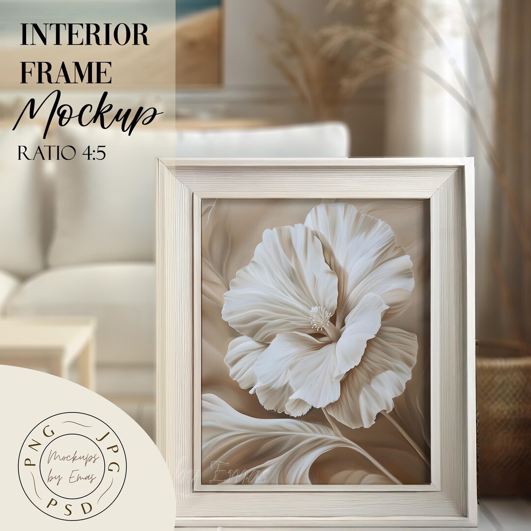 Wooden Vintage Frame Mockup 4x5 Ratio | Elegant Art Display | PSD, JPG ...