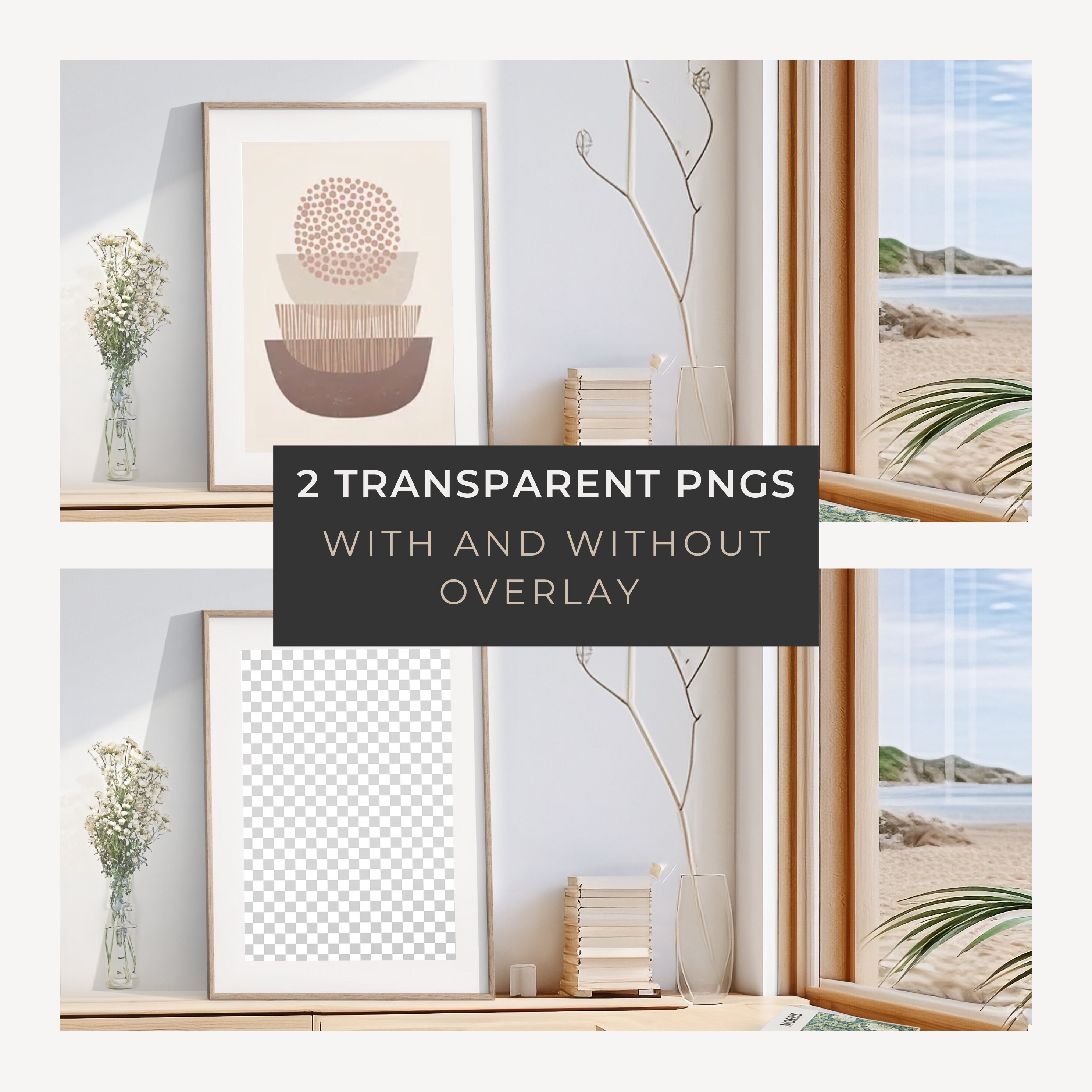 Coastal Frame Mockup 2X3 Ratio Mockup PSD Smart Object Wall Art Display ...