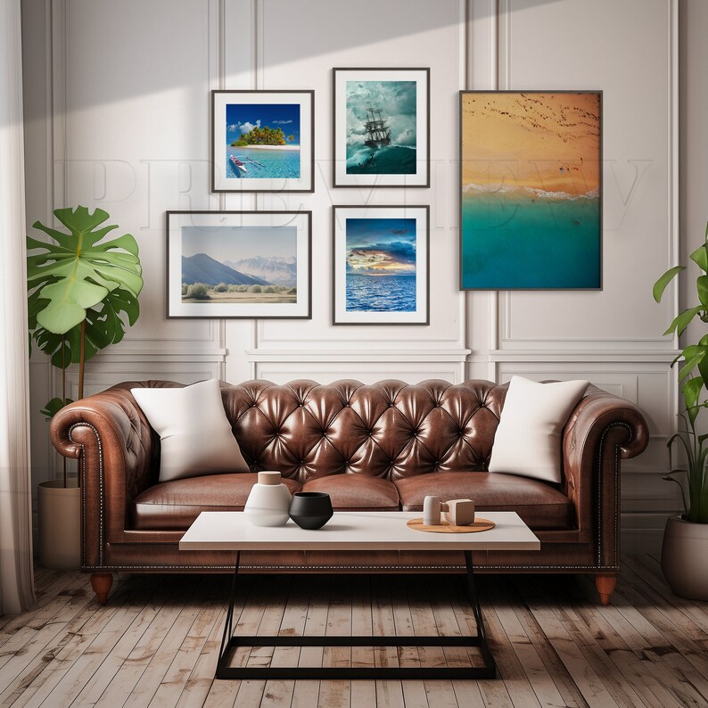 Modern Gallery Wall Mockup Ratios 3x2, 1x1, 3x4, DIN A Interior Frame ...