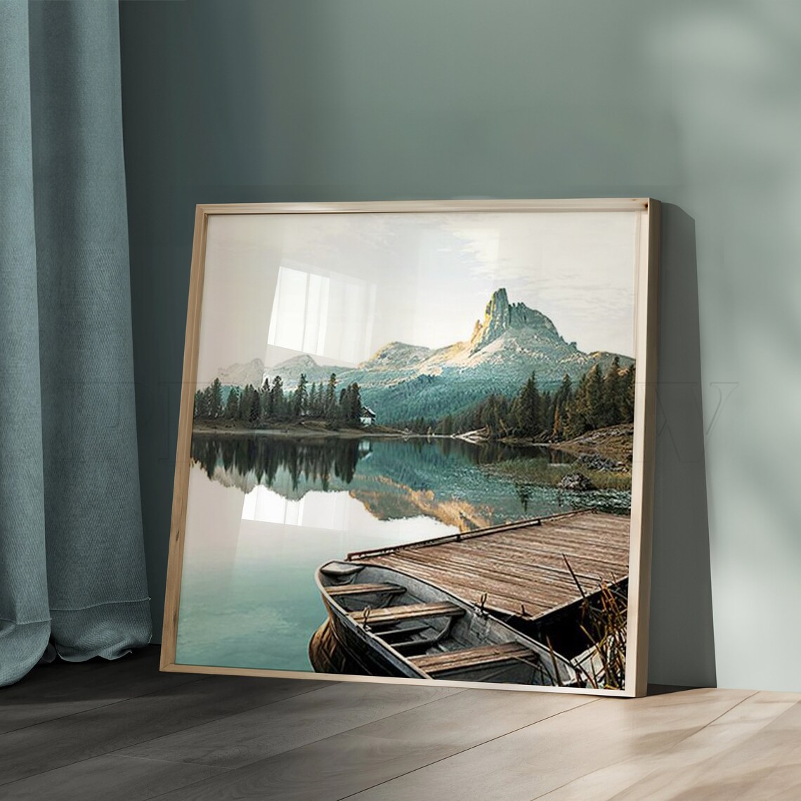 Interior Frame Mockup 1x1 Ratio Mockup Close-up Wall Art Display PNG ...