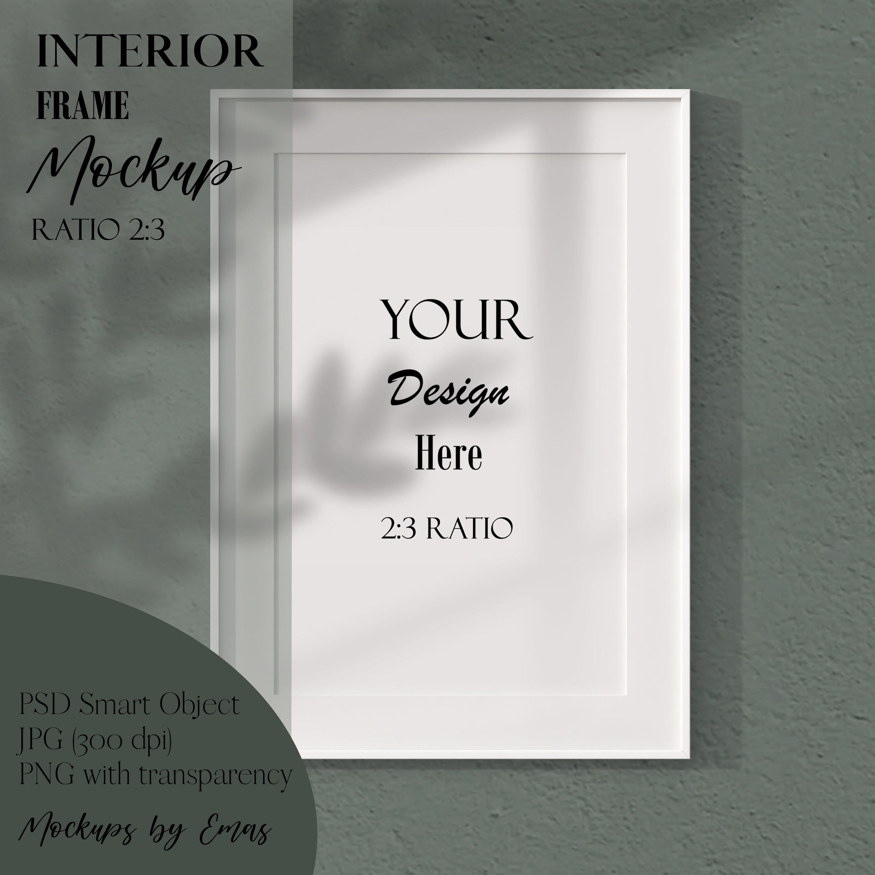 Interior Frame Mockup 2x3 Ratio Mockup Close-up Wall Art - Etsy