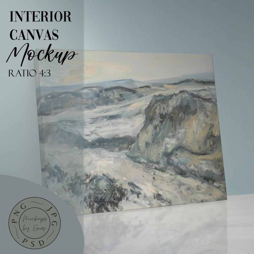 Close-up Canvas Mockup PSD | 4x3 Ratio Canvas Mockup | Minimalist Art ...