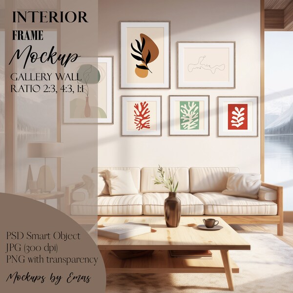 4x3 Interior Mockup - Etsy