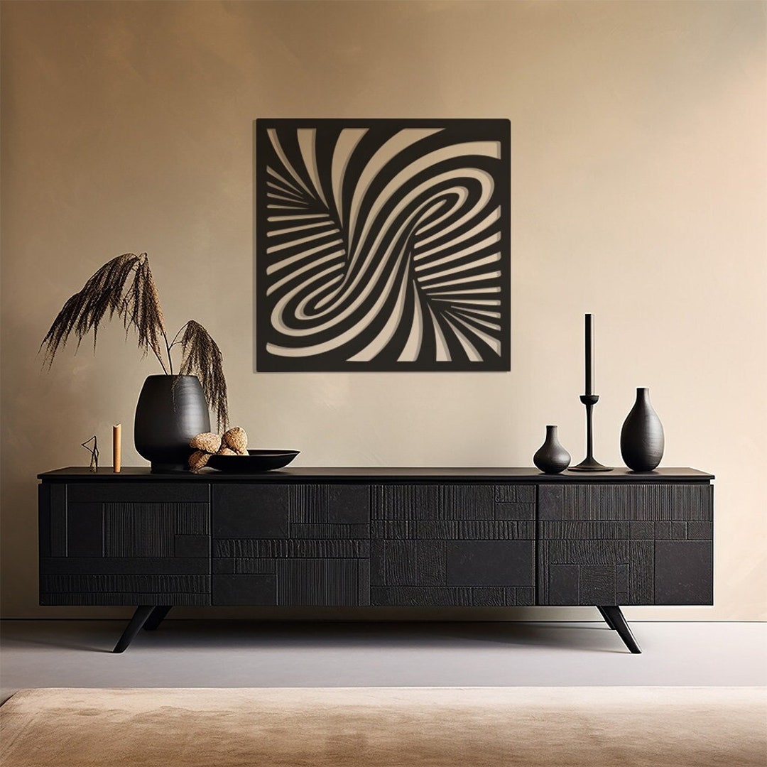 Trippy Model Wall Art,optic Illusion Design Decor,abstract Vortex Metal ...