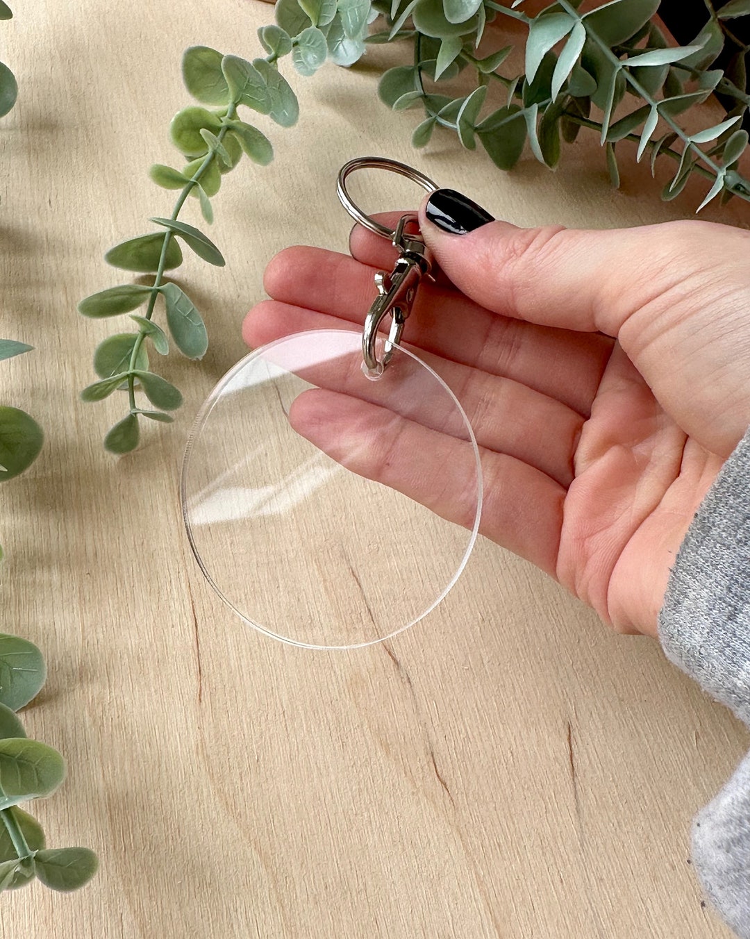 Clear Acrylic Circle Key Ring Blank, Laser Cut Acrylic Craft Blank ...