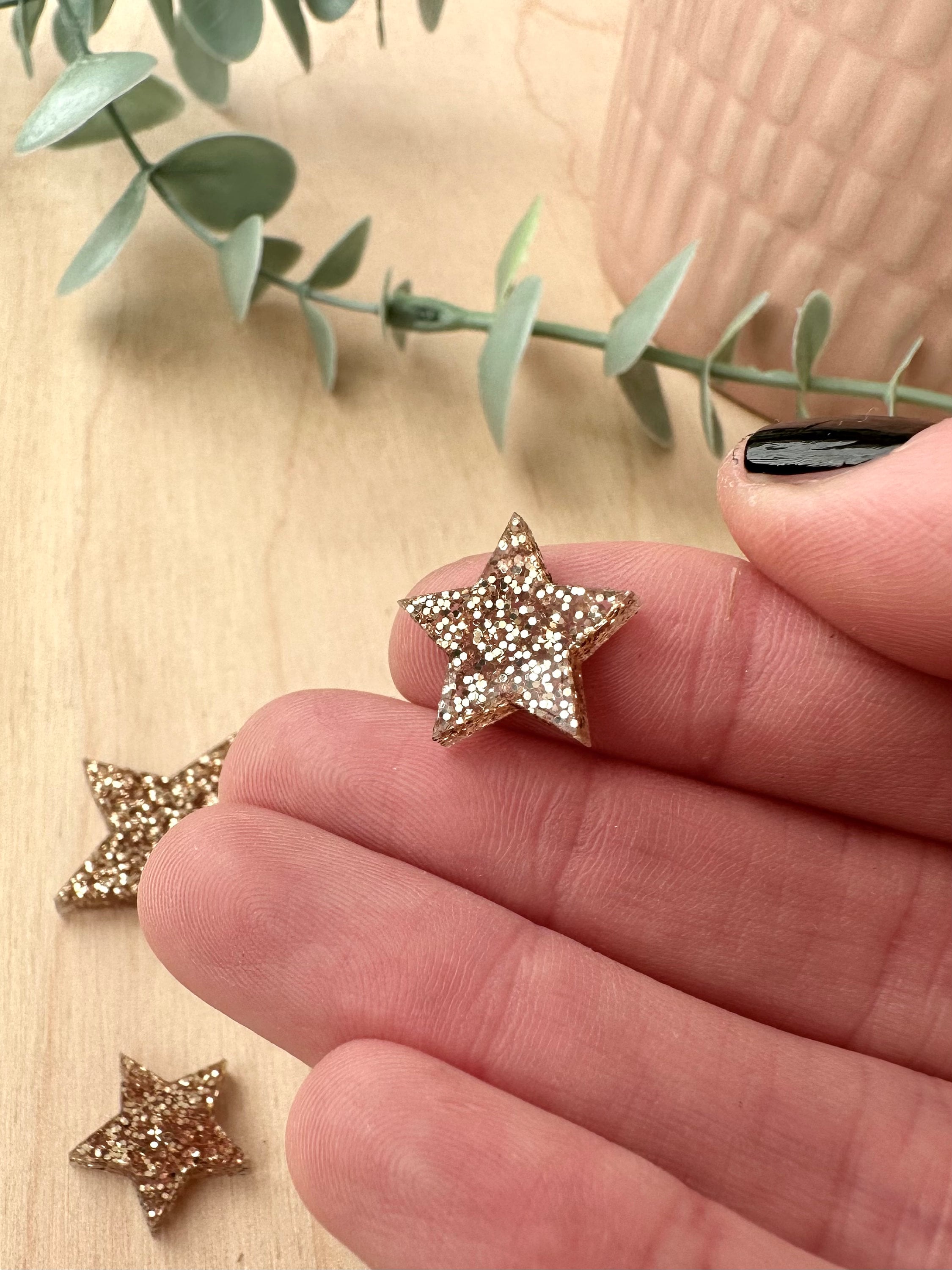 Gold Glitter Acrylic Stars, Craft Embellishment, Sparkly Gold Star ...