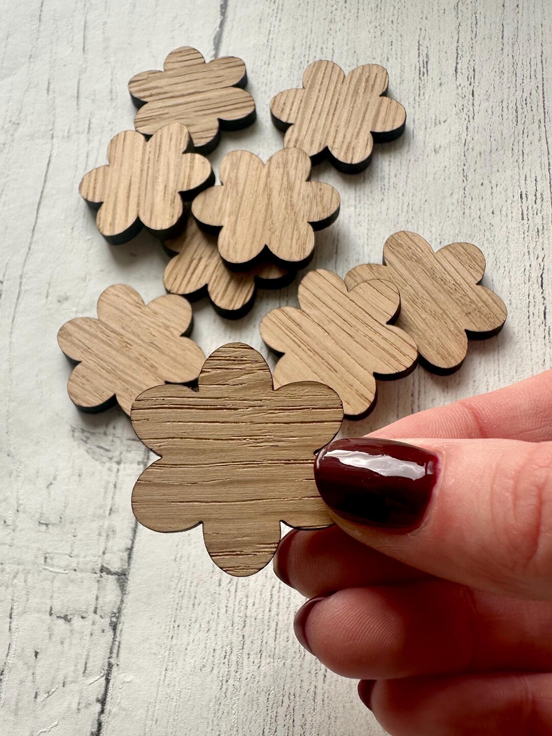 Wooden Craft Flowers, Oak Flower Embellishments, Wooden Craft Blanks ...
