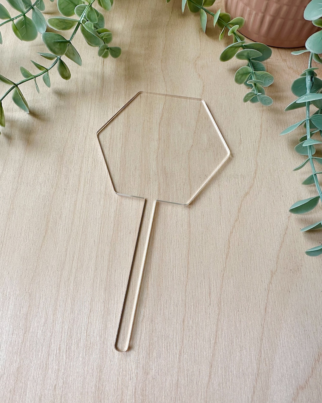 Clear Acrylic Cake Topper, Hexagon Cake Topper Craft Blank, Birthday ...