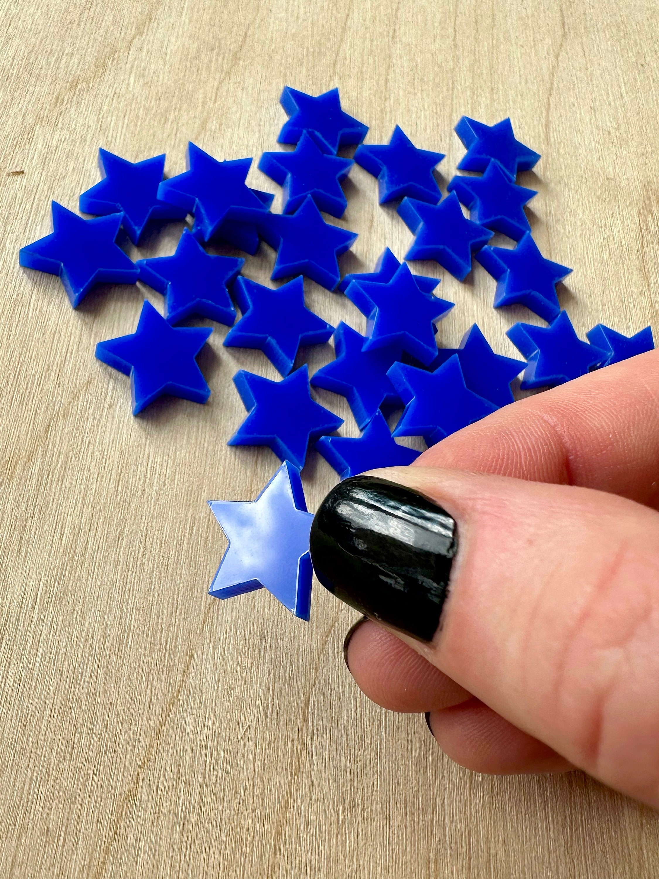 Blue Acrylic Stars, Craft Embellishment, Star Decoration for Crafting ...