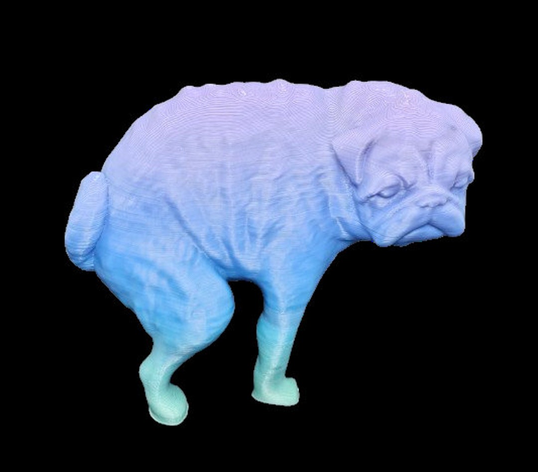 Multi Colored Pooping Pug - Etsy