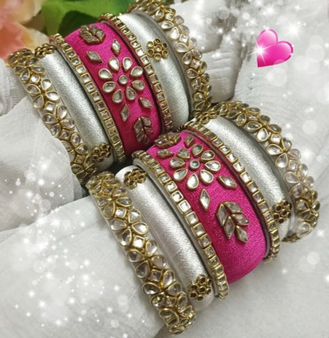 Multi Colour Hand Made Bangles/bangles for Women/pink Bangles for Hand ...