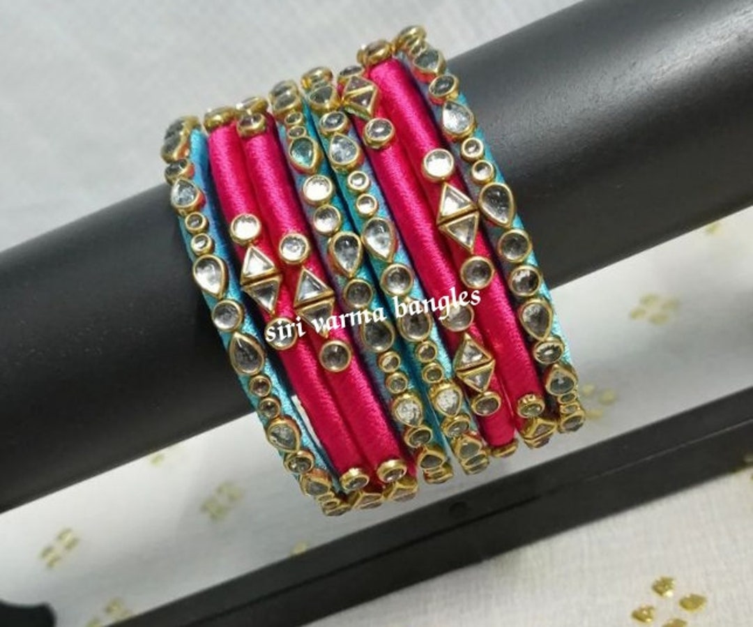 Multi Colour Hand Made Bangles/bangles for Women/pink Bangles for Hand ...
