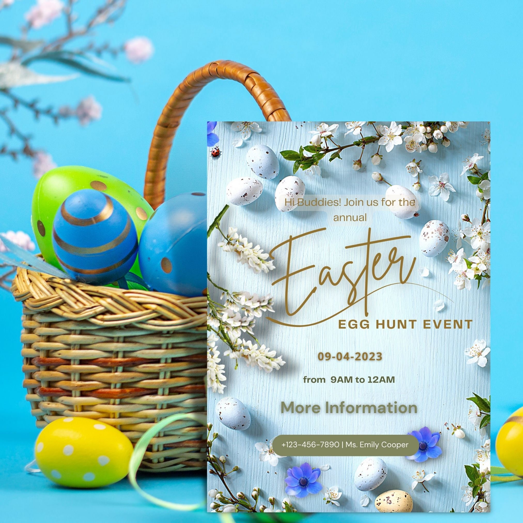 Easter Invitation Editable Printable Invitation Eletronic - Etsy