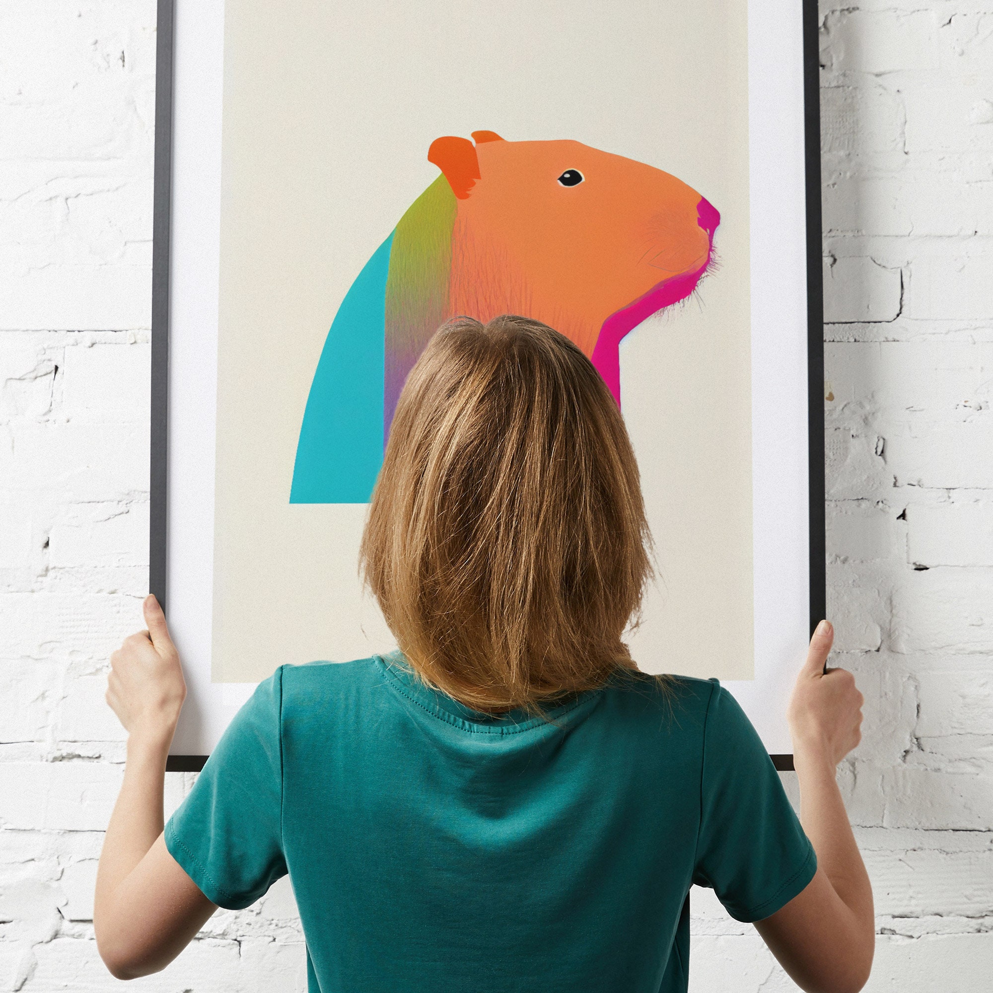 Capybara Art Print Pastel Minimalist Expression Animal Art Print Pastel ...