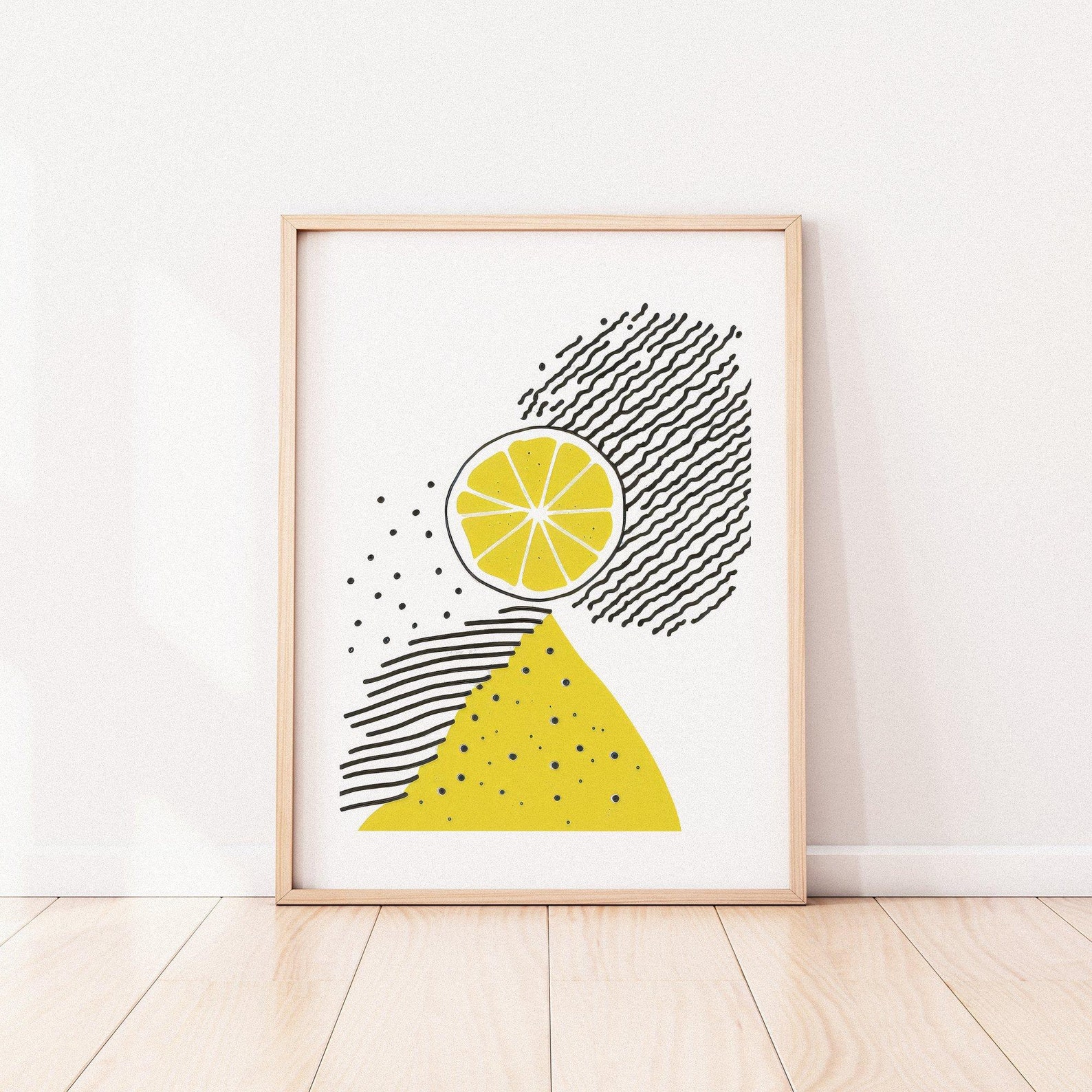 The Lemon Retro Yellow Poster Lemon Wall Art Vintage Lemon Poster Boho ...